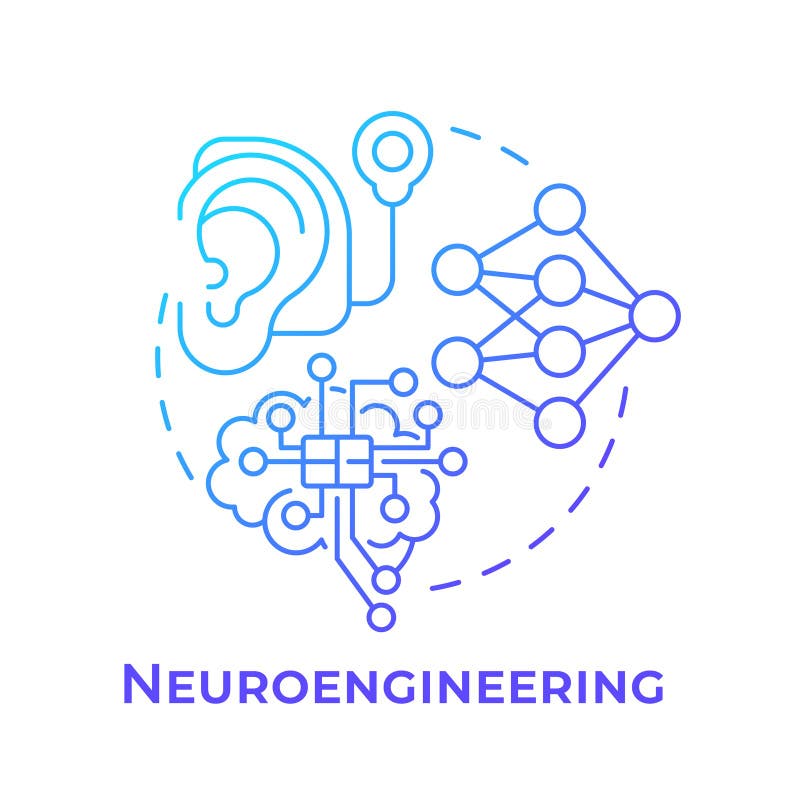 Neuroengineering Blue Gradient Concept Icon Stock Vector - Illustration ...