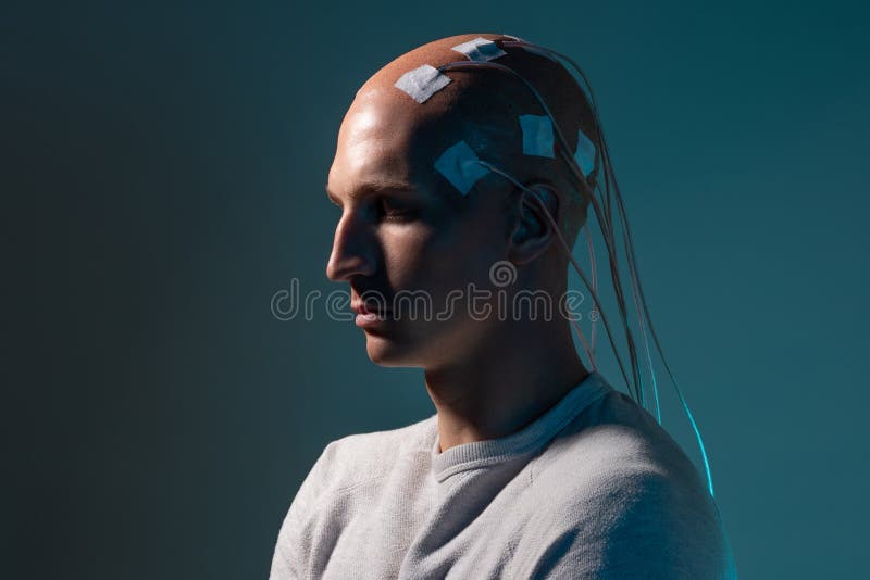 Neurointerface, Brain - Computer Communication. Cyber Punk Concept ...