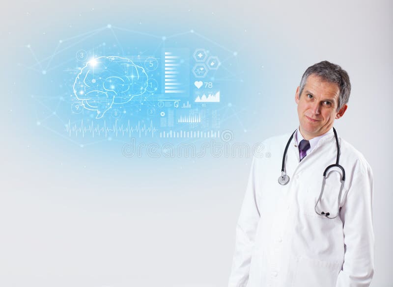 Neurolog Pokazuje Wynik Testu Zdjęcie Stock - Obraz złożonej z ...