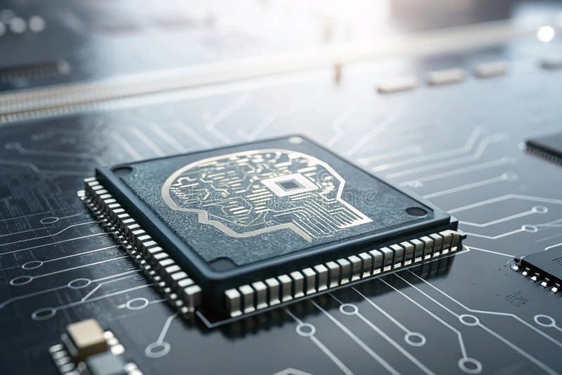 Neurological AI Data: Electronic Brain Concept in Cyberspace Stock ...