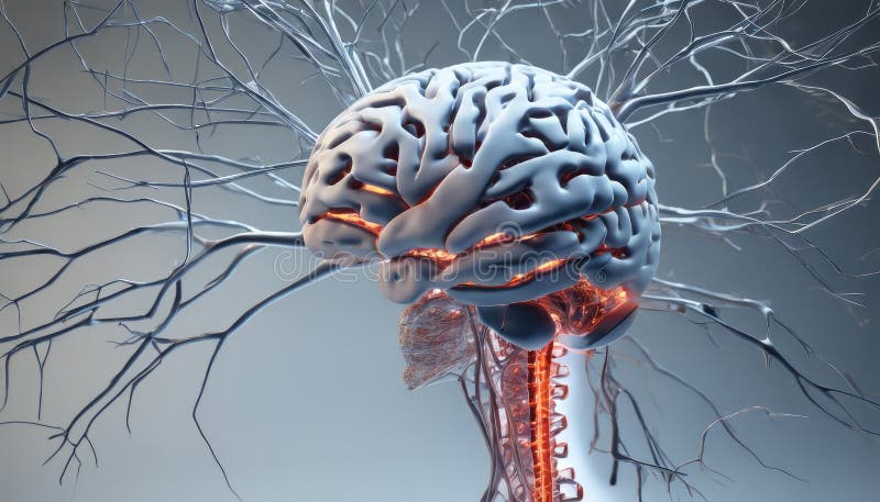 Neurological Complexity - a Detailed 3D Rendering of a Human Brain ...