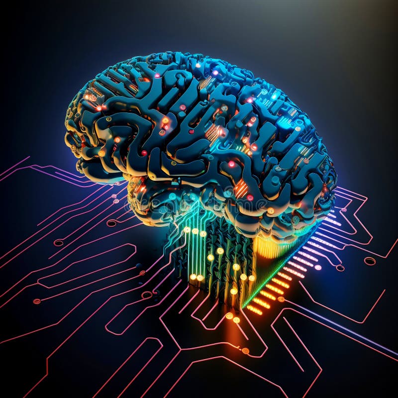 Artificial Intelligence - Humanoid with Neural Network and Digital ...