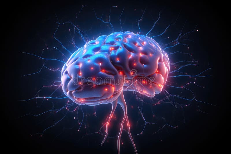 Neurological Marvel: 3D Brain Structure and Connections. Stock Image ...