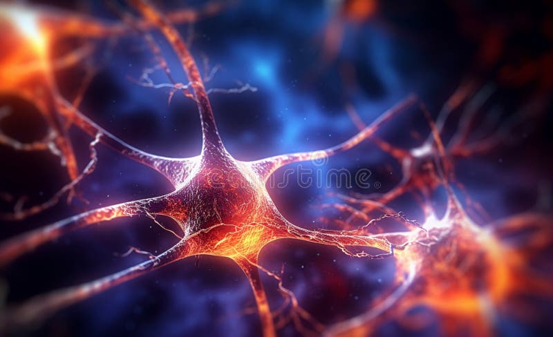 Neurological Medicine - New Neuron in the Brain. Stock Illustration ...