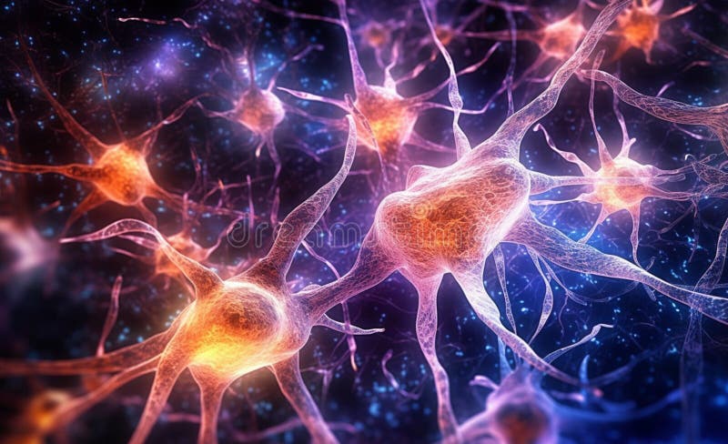 Neurological Medicine - New Neuron in the Brain. Stock Illustration ...