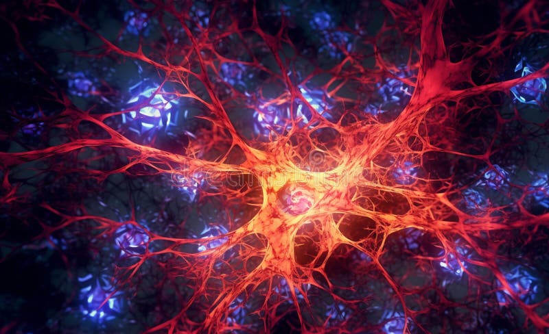 Neurological Medicine - New Neuron in the Brain. Stock Illustration ...