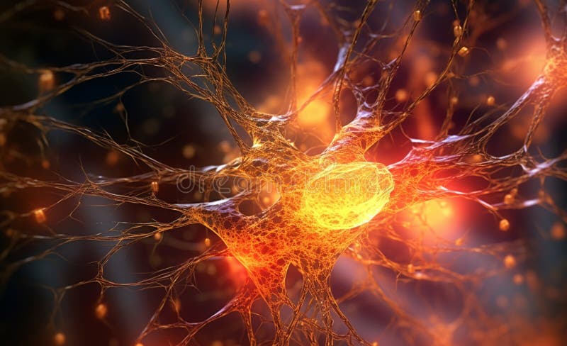 Neurological Medicine - New Neuron in the Brain. Stock Illustration ...