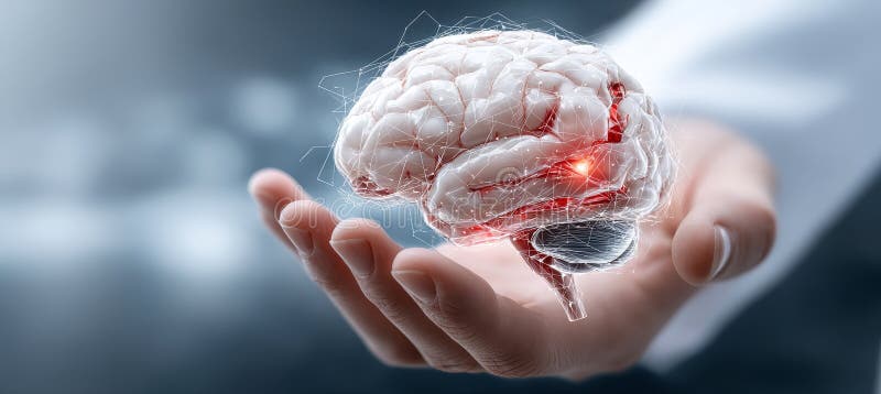 Neurologist Presenting Holographic Brain Model, Highlighting Cognitive ...