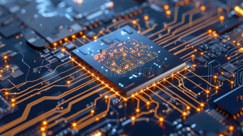 Neuromorphic Computing AI Chips Stock Illustration - Illustration of ...