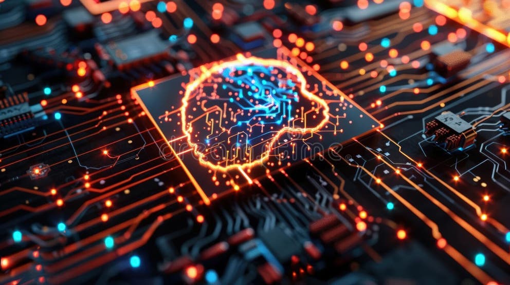 Neuromorphic Computing AI Chips Stock Illustration - Illustration of ...