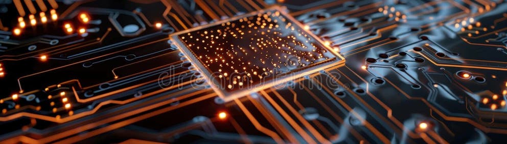 Neuromorphic Computing Visual Processing Chip Stock Illustration ...