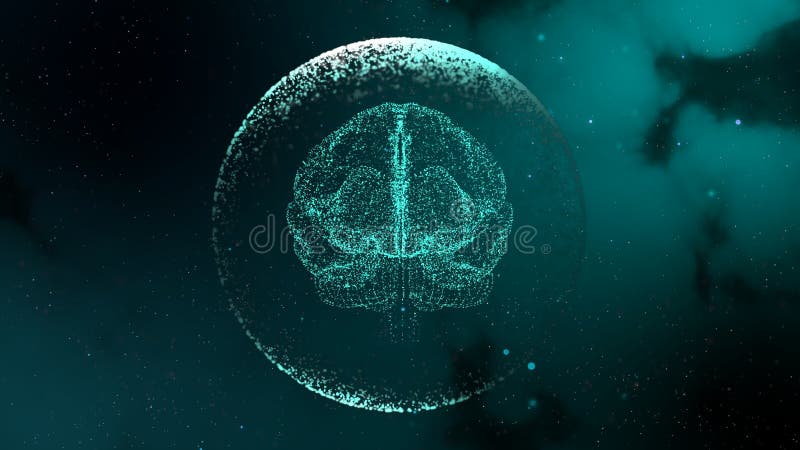 Artificial Brain Model Giving Neuro Impulses Inside Transparent Sphere ...