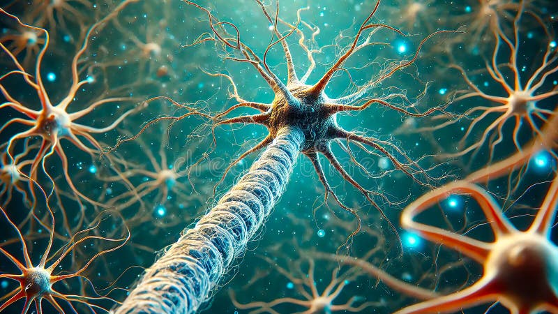 Neuron Affected by Multiple Sclerosis,damage To the Myelin Sheath Stock ...