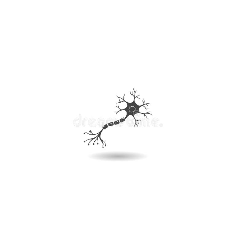 Neuron Anatomy Simple Icon with Shadow Stock Illustration ...
