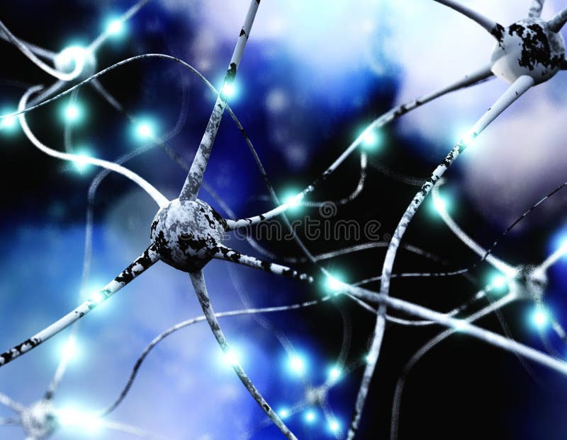 Neuron, Neural network stock illustration. Illustration of mind - 135418919