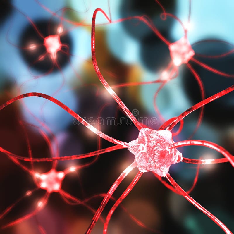Neuron, Neural network stock illustration. Illustration of nervous ...