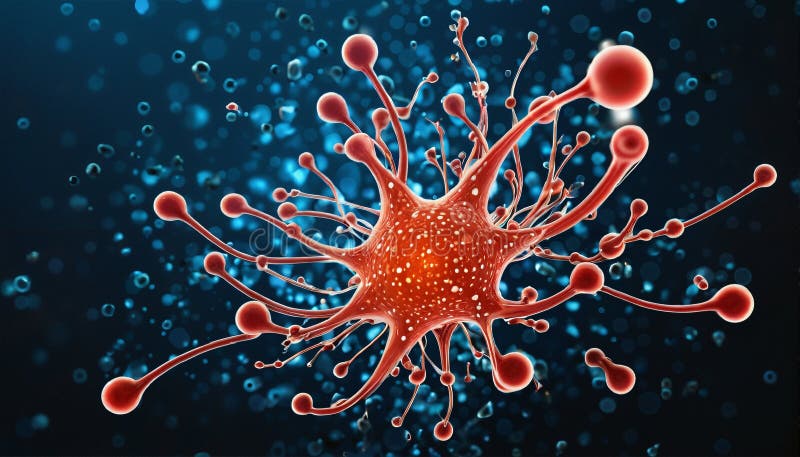 Neuron Branching through Neural Space Stock Illustration - Illustration ...