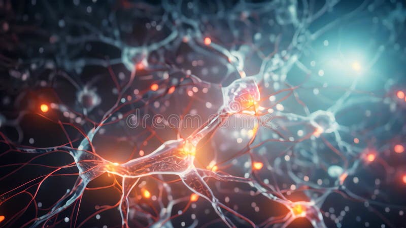 Neuron Cell, 3D Illustration, Computer Generated, Abstract Background ...