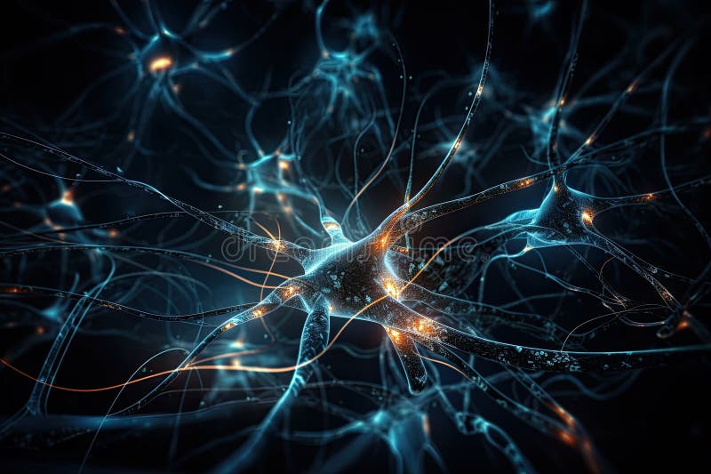 Neuron Cell, 3d Illustration, Computer Generated, Abstract Background ...