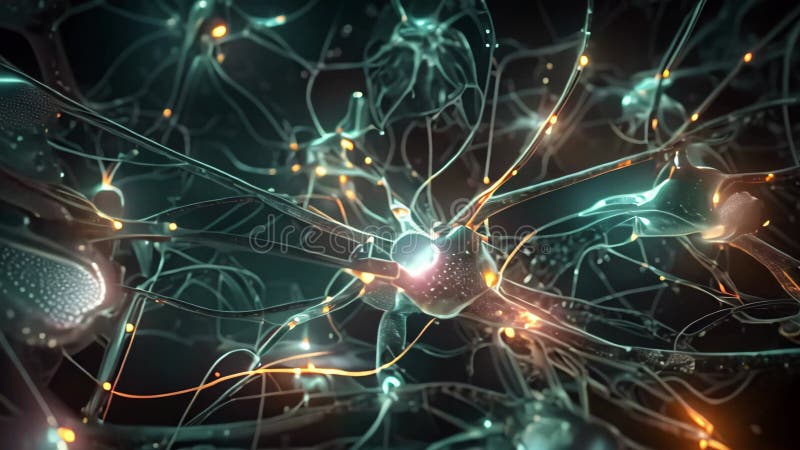 Neuron Cell, 3d Illustration, Computer Generated, Abstract Background ...