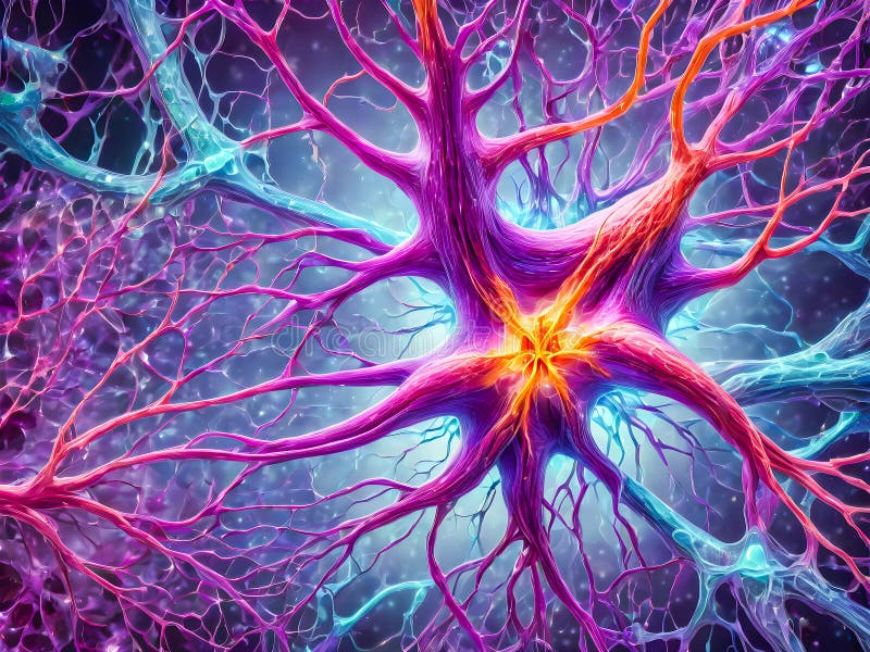 Neuron Cell, 3d Illustration, Computer Generated Stock Illustration ...