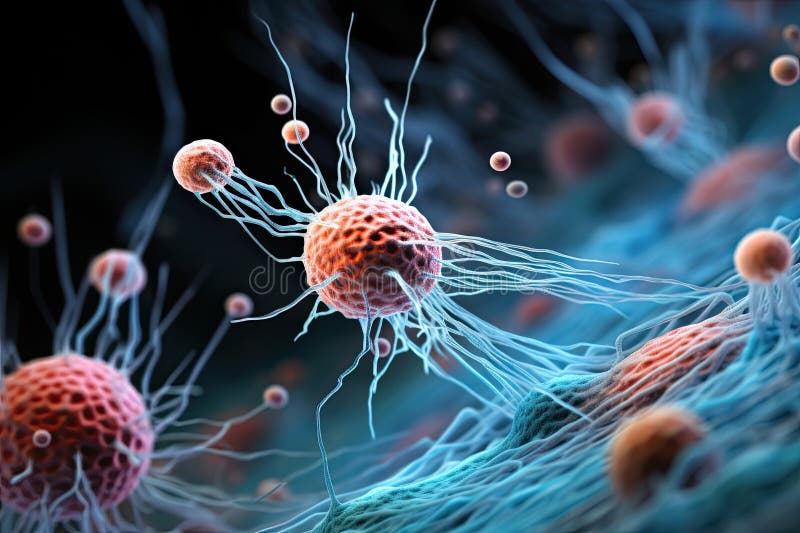 Neuron Cell during the Formation of New Neural Connections Stock ...