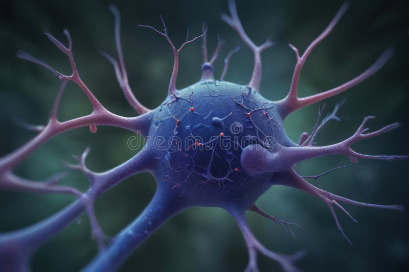 Neuron Cell High Resolution Illustration of Axon, Dendrites and Cell ...