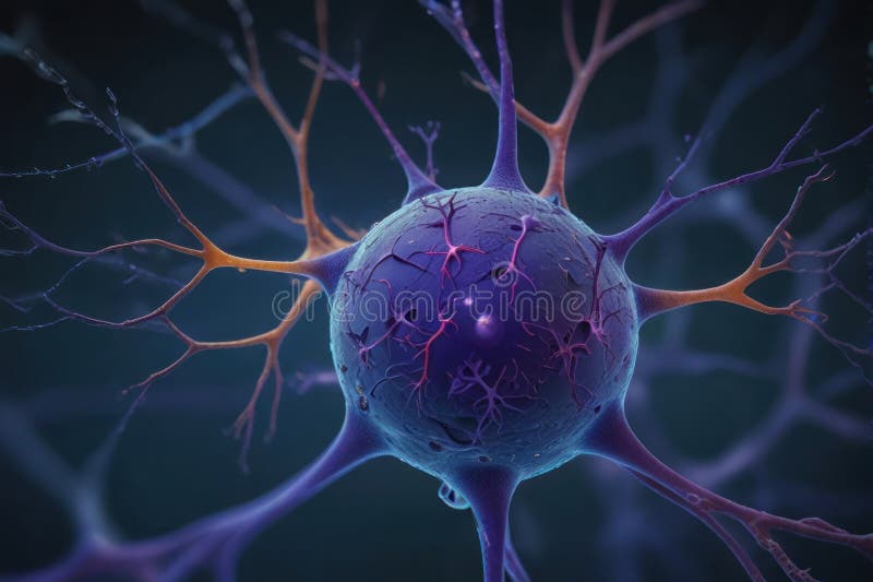 Neuron Cell High Resolution Illustration of Axon, Dendrites and Cell ...