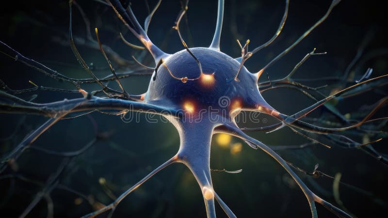 Neuron Cell High Resolution Illustration of Axon, Dendrites and Cell ...