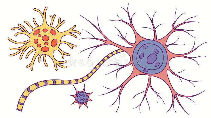 Neuron Cell Illustration, Brain Science and Neural Network Graphic ...