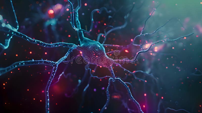 Neuron Cell Network with Glowing Axons Stock Video - Video of ...