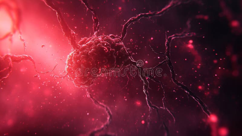 Neuron Cell Network Microscopic Visualization Stock Illustration ...