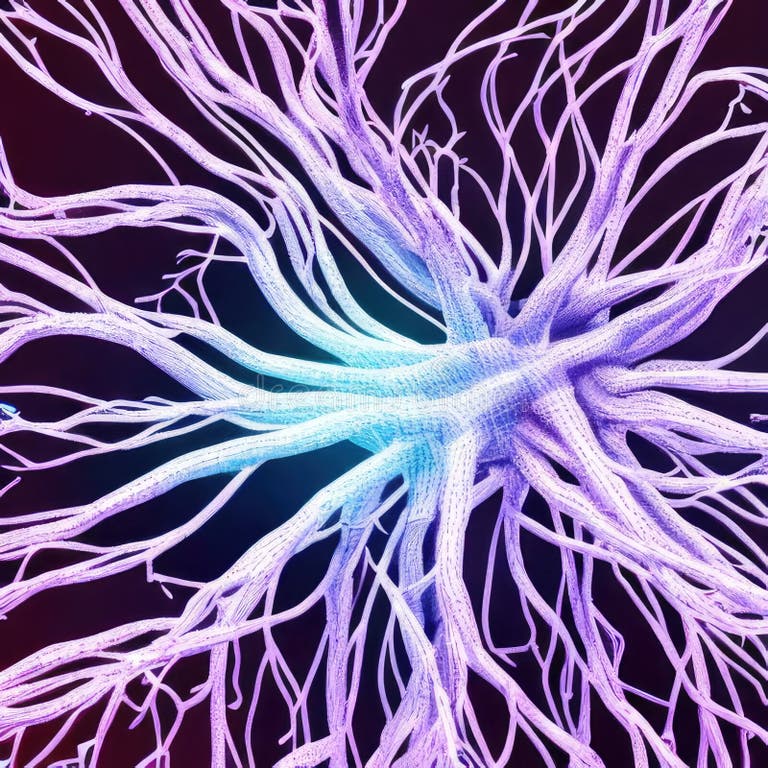 Neuron Cell Network Model. Generative AI Stock Illustration ...