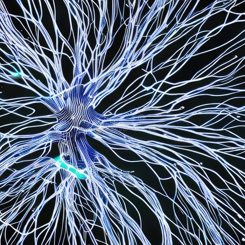 Neuron Cell Network Model. Generative AI Stock Illustration ...