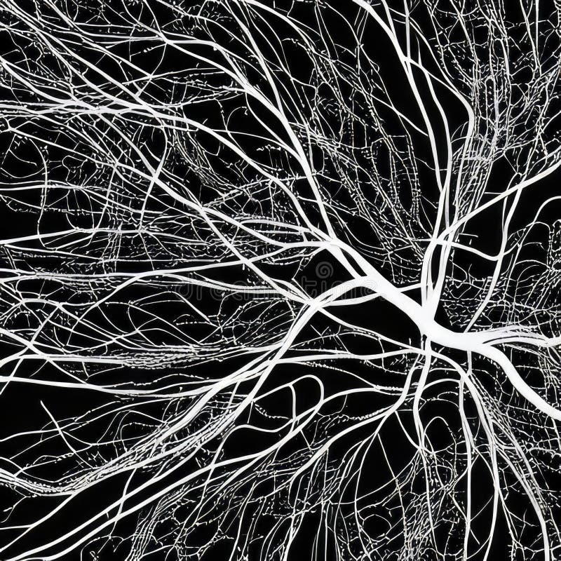 Neuron Cell Network Model. Generative AI Stock Illustration ...