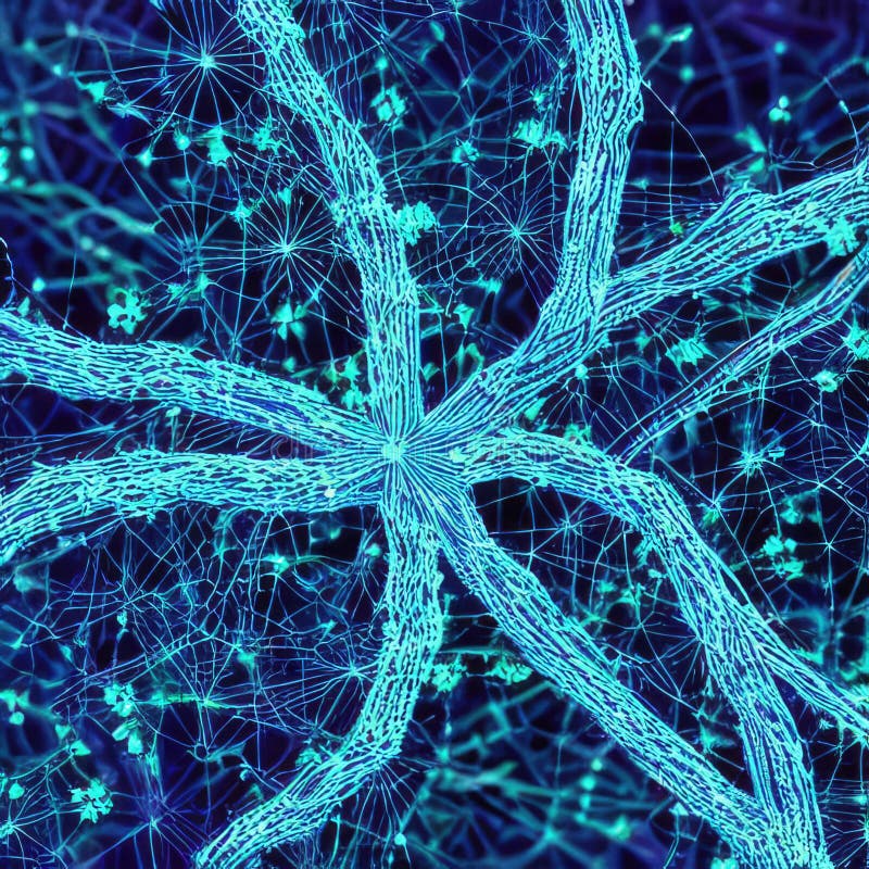 Neuron Cell Network Model. Generative AI Stock Illustration ...