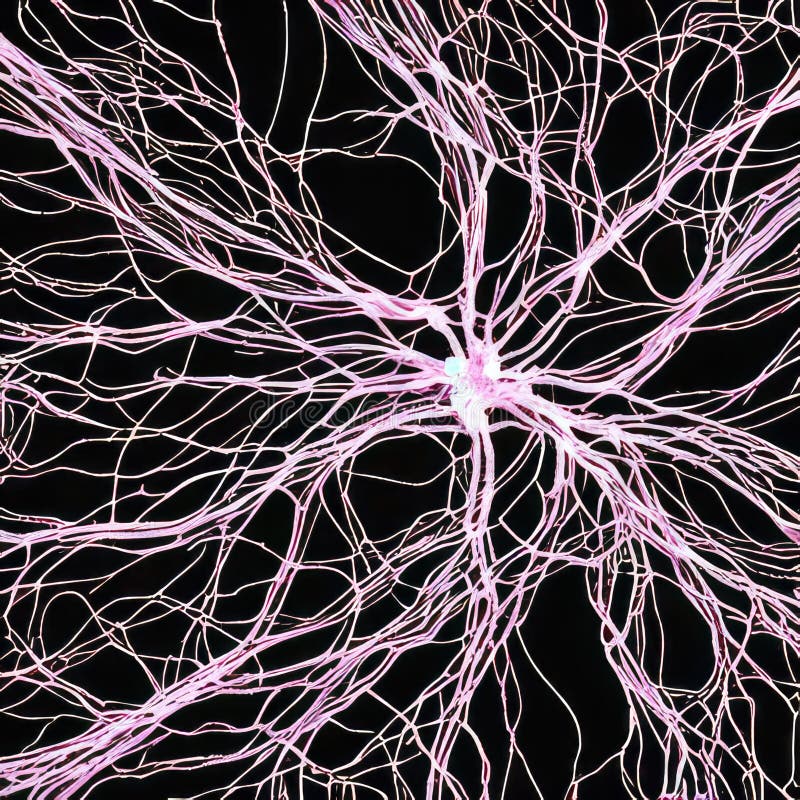Neuron Cell Network Model. Generative AI Stock Illustration ...