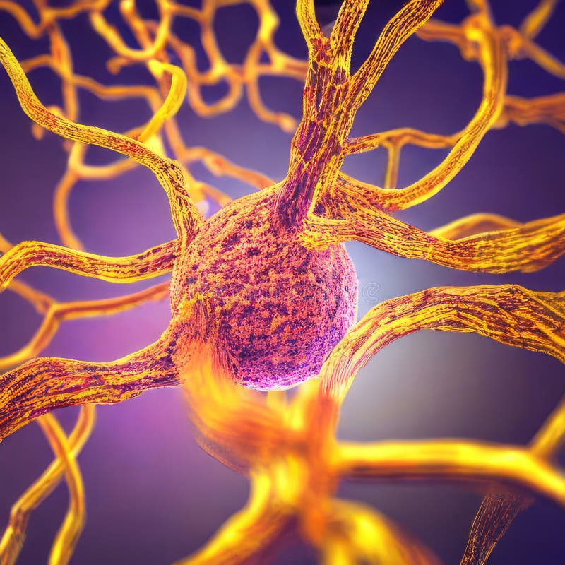 Neuron Cell Network Model. Generative AI Stock Illustration ...