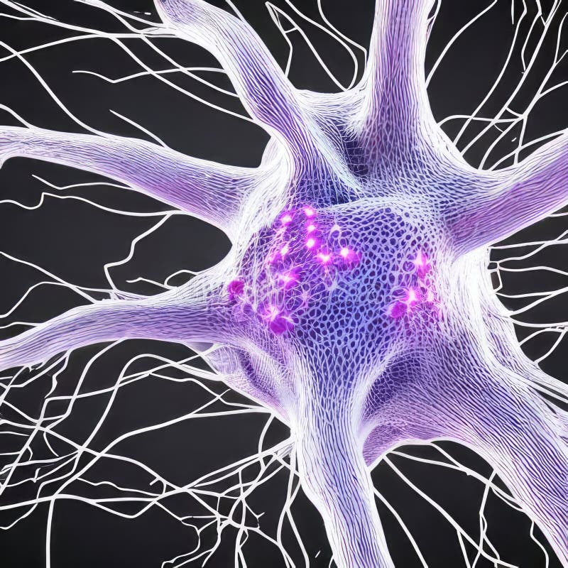 Neuron Cell Network Model. Generative AI Stock Illustration ...