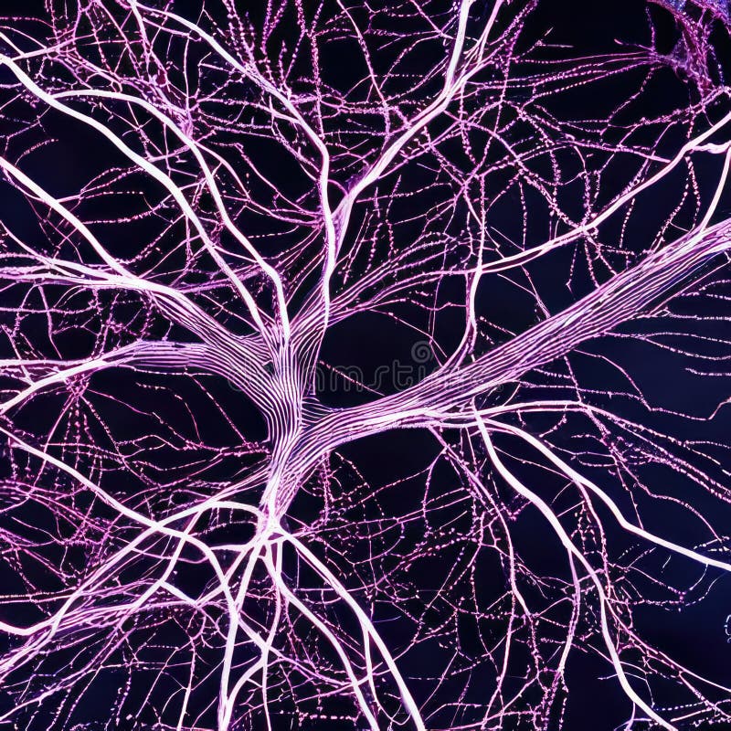 Neuron Cell Network Model. Generative AI Stock Illustration ...