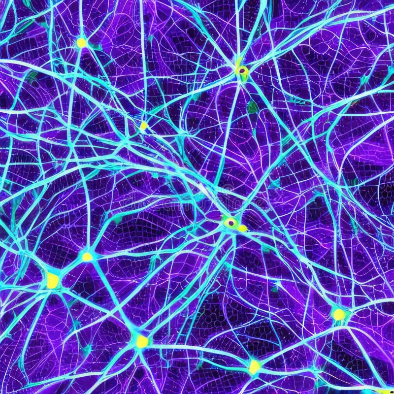 Neuron Cell Network Model. Generative AI Stock Illustration ...