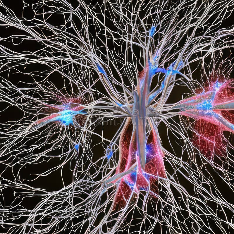 Neuron Cell Network Model. Generative AI Stock Illustration ...