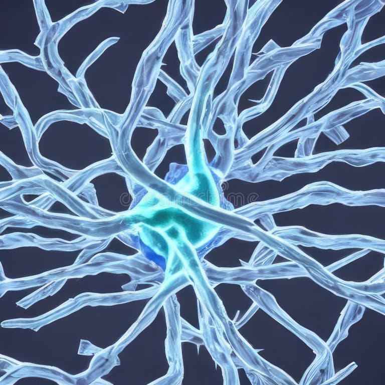 Neuron Cell Network Model. Generative AI Stock Illustration ...