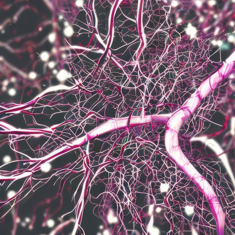 Neuron Cell Network Model. Generative AI Stock Illustration ...