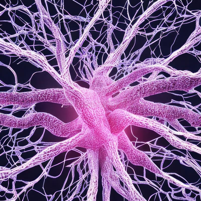 Neuron Cell Network Model. Generative AI Stock Illustration ...