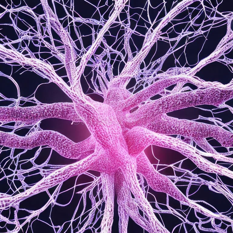 Neuron Cell Network Model. Generative AI Stock Illustration ...