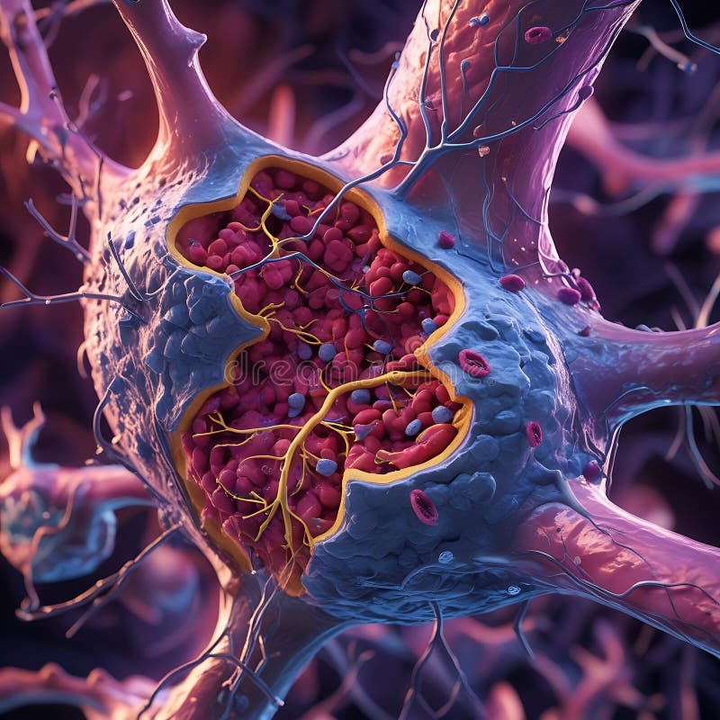 Neuron Cell Structure with Cutaway View Stock Illustration ...
