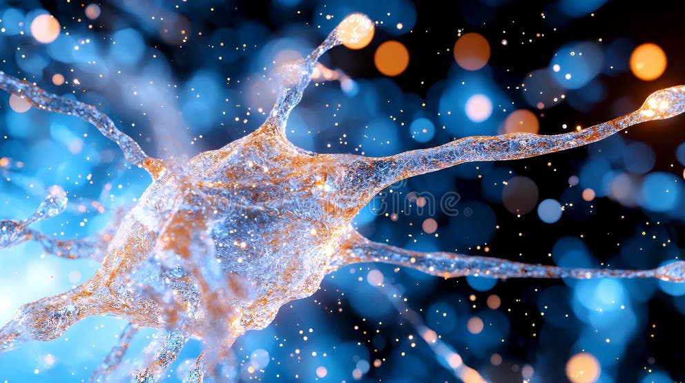 Neuron Cell Structure Showing Neural Network and Brain Activity Stock ...
