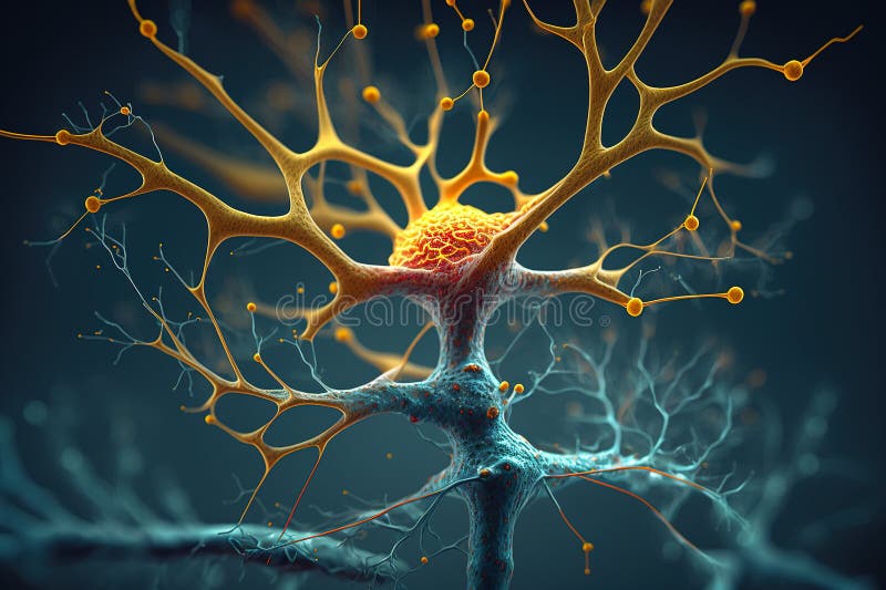 Neuron Cells on Abstract Background. Stock Illustration - Illustration ...