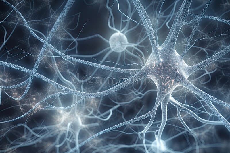 Neuron Cells on Abstract Background, Neural Connections in the Human ...